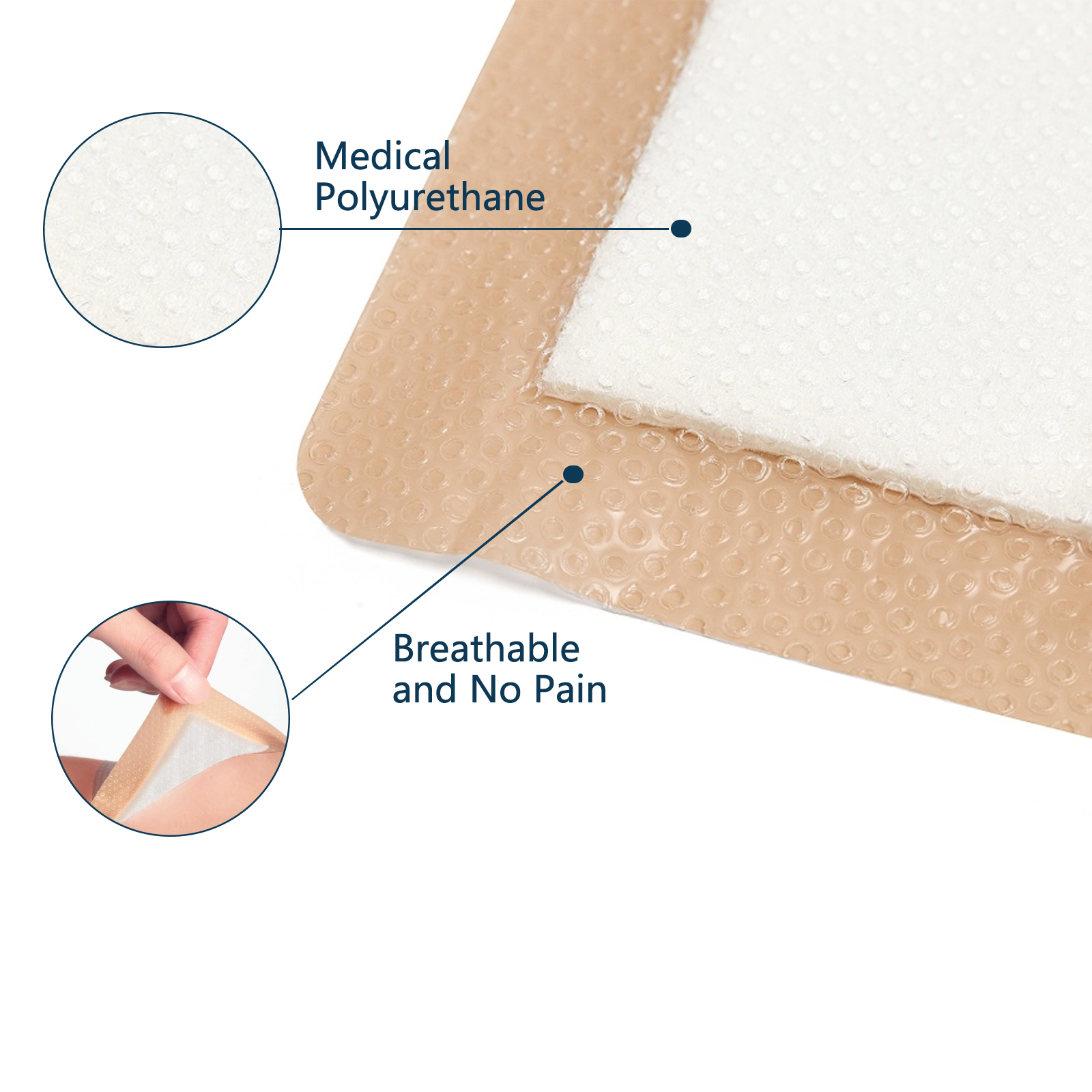 Silicone Foam Dressing High Absorbent Self-adherent Wound Dressing With ...
