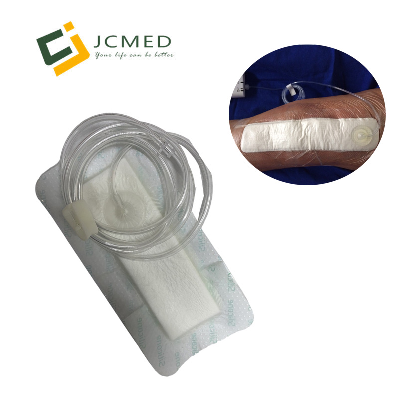 NPWT Dressing Disposable Silicone Foam Dressing One Piece Kit with Port