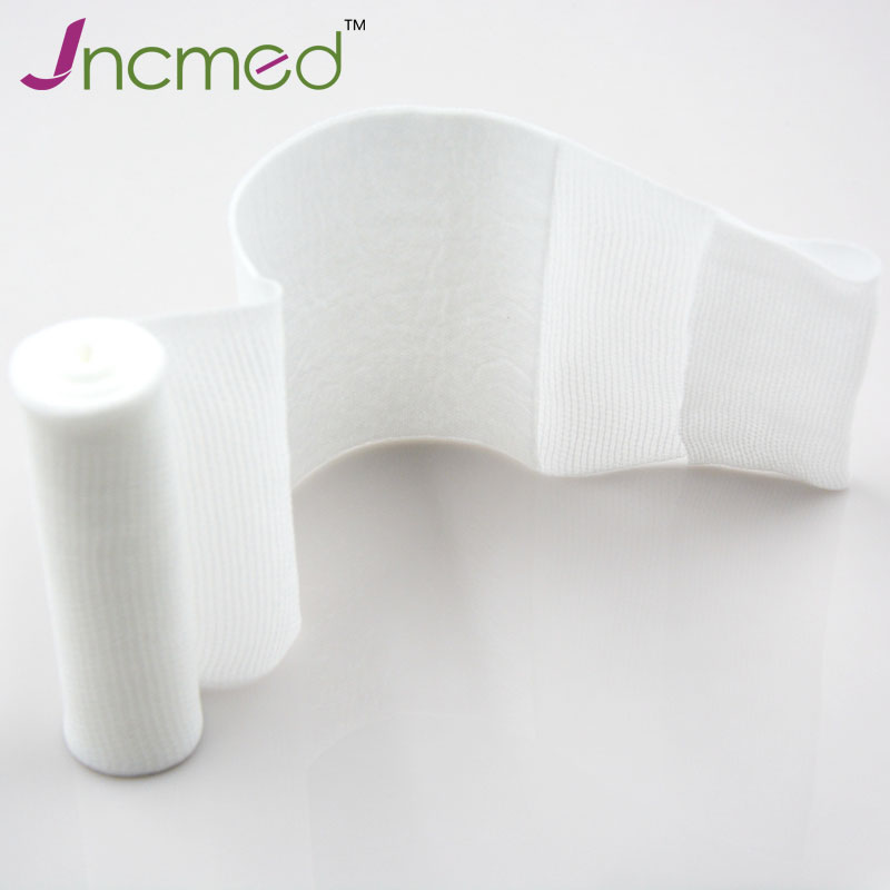 Medical white color polyester PBT elastic bandage elastic gauze bandage
