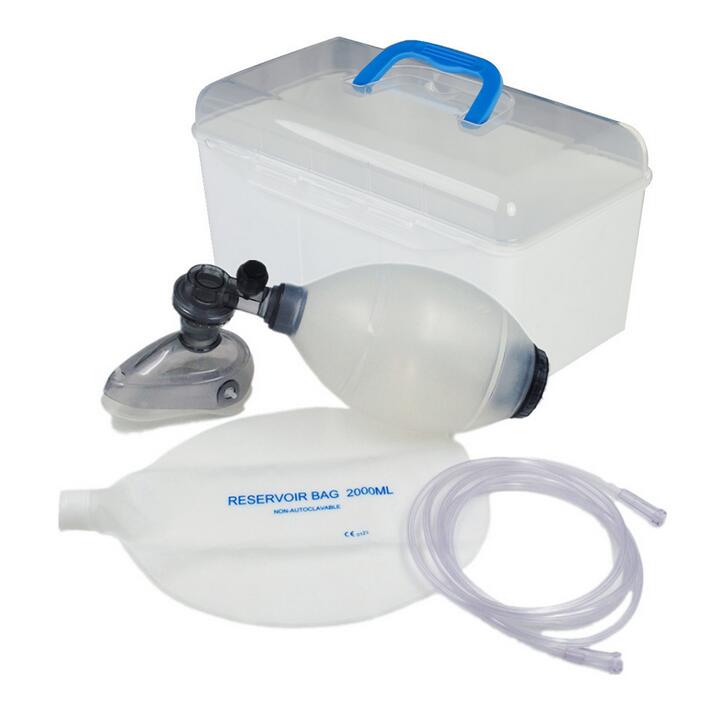 Solid Silicone Manual Resuscitator PVC Mask Oxygen Valve Mask