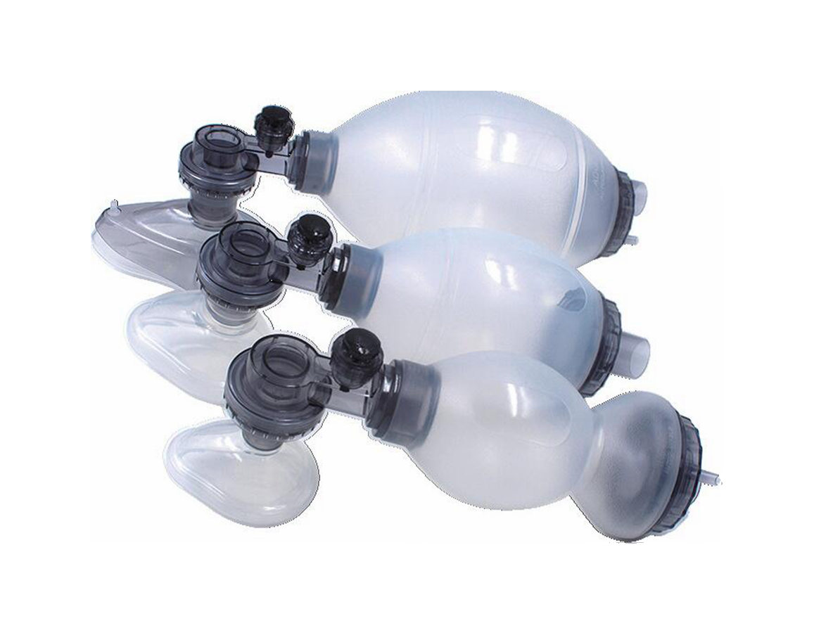Solid Silicone Manual Resuscitator PVC Mask Oxygen Valve Mask