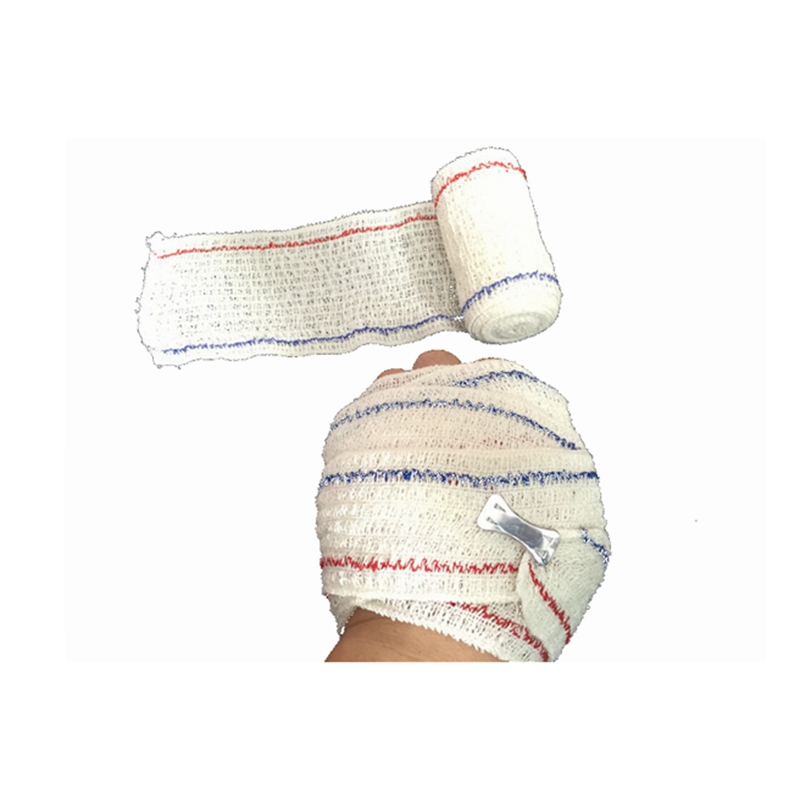 Red Blue Thread Spandex Elastic Crepe Bandages for Hospital