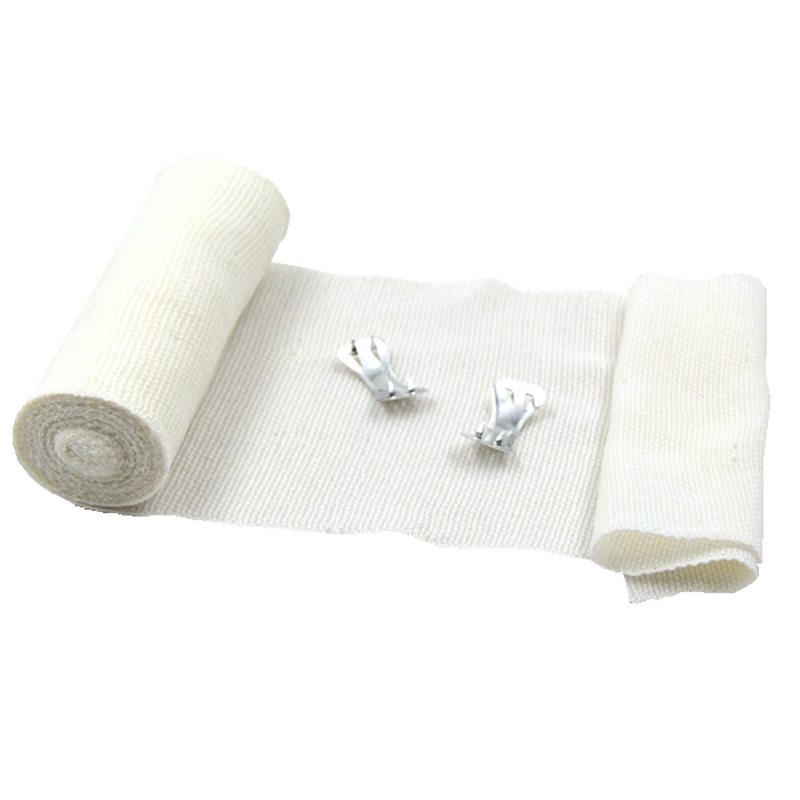 Medical white color polyester PBT elastic bandage elastic gauze bandage